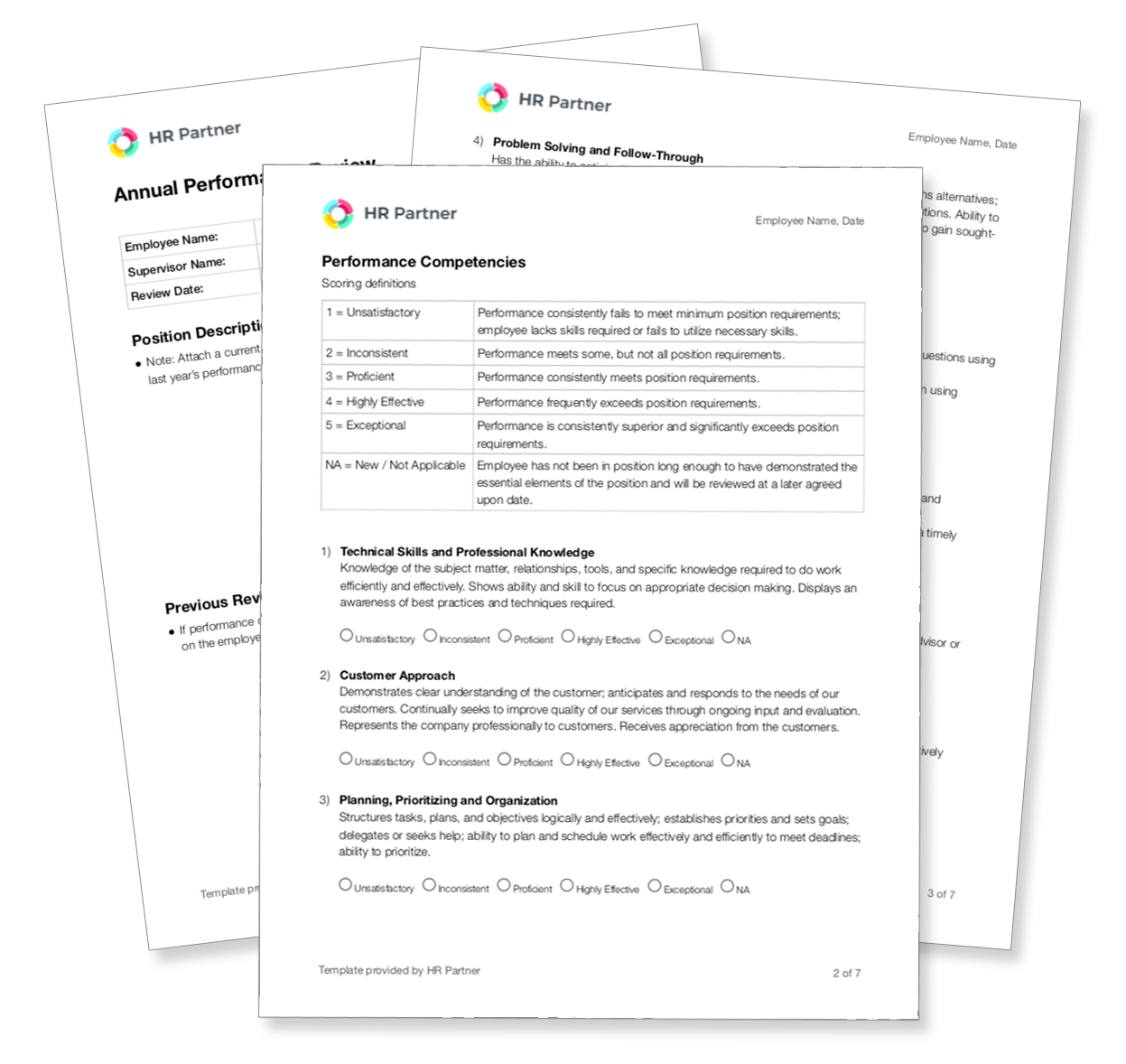 Free Performance Review Template Of 13 Employee Evaluation Form Sample