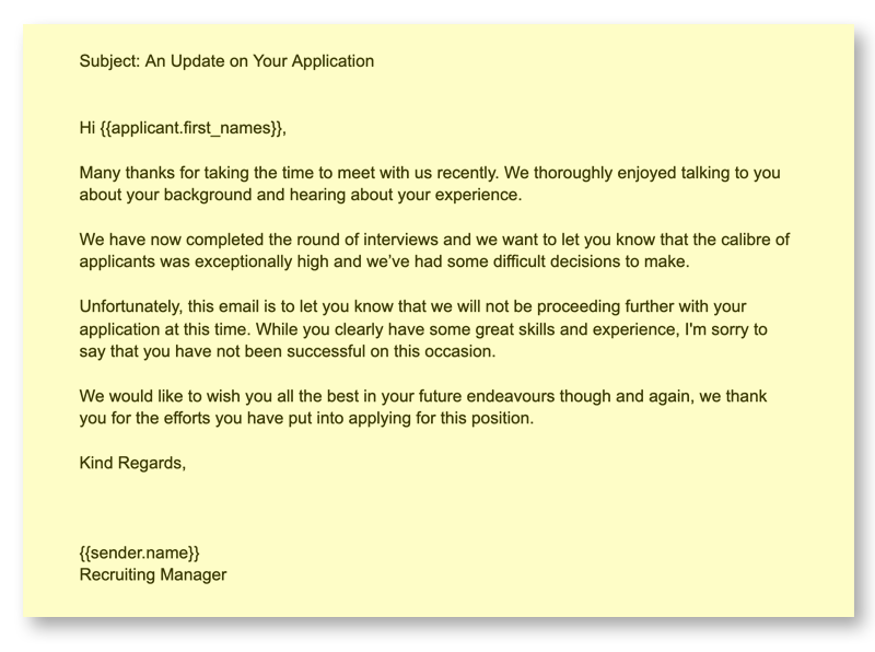 Recruiting Emails 10 Rejection After Interview V2 HR Partner